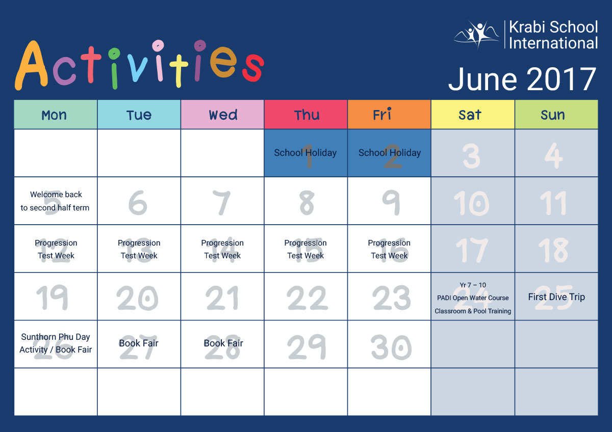 Activities this June - Krabi International School